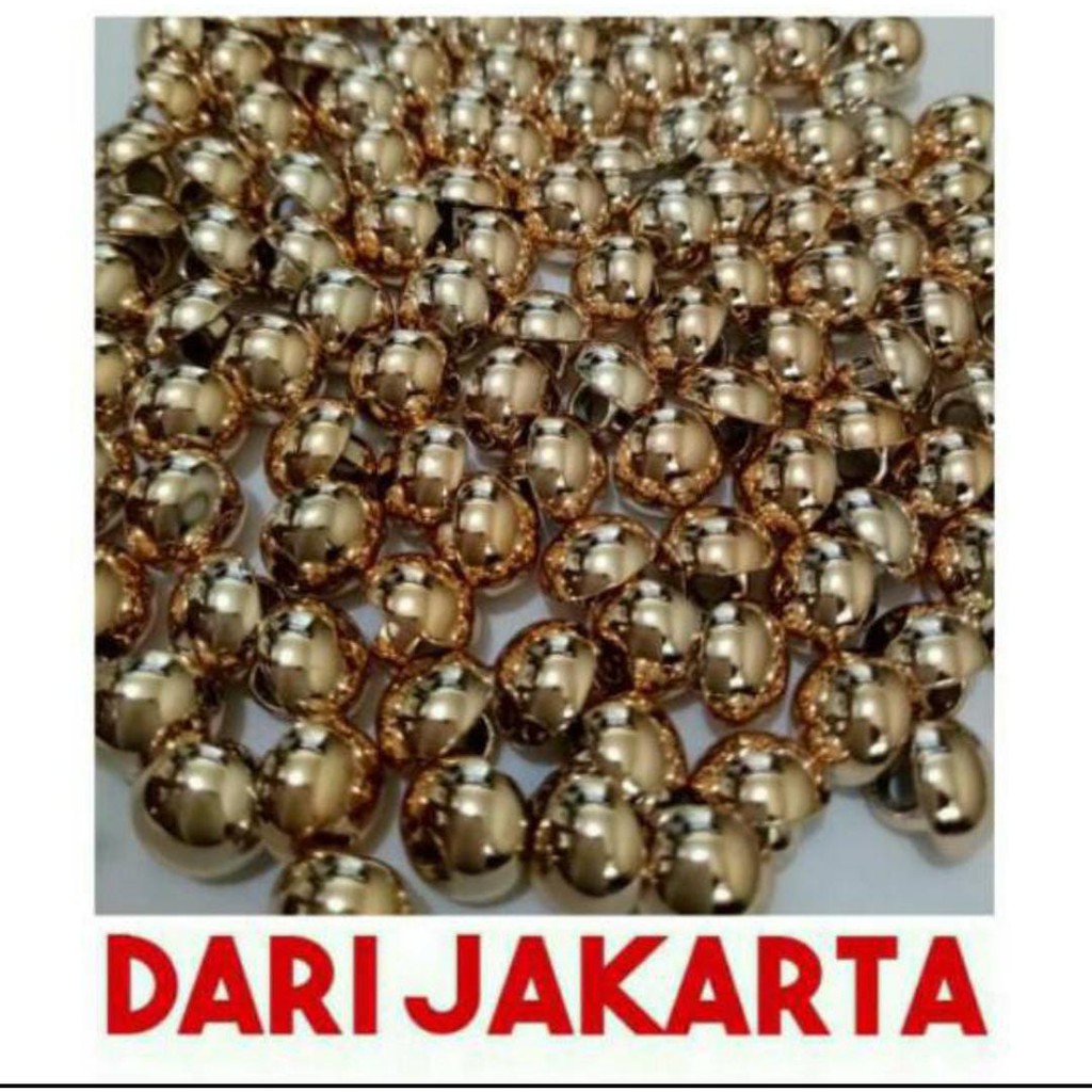 Jual Kancing Baju Jamur Emas Mutiara/silver Polos Timbul Isi 100 pcs ...