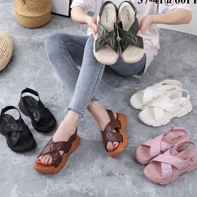 Jual Sandal Gunung Tali Silang Platform Jelly Sol Tebal 2201 PCU Size ...