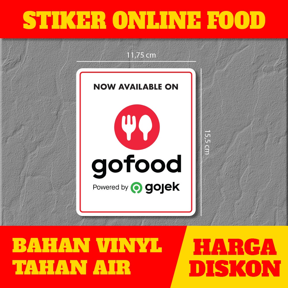 Jual Stiker Online Food gofood Potrait untuk restoran atau warung makan ...