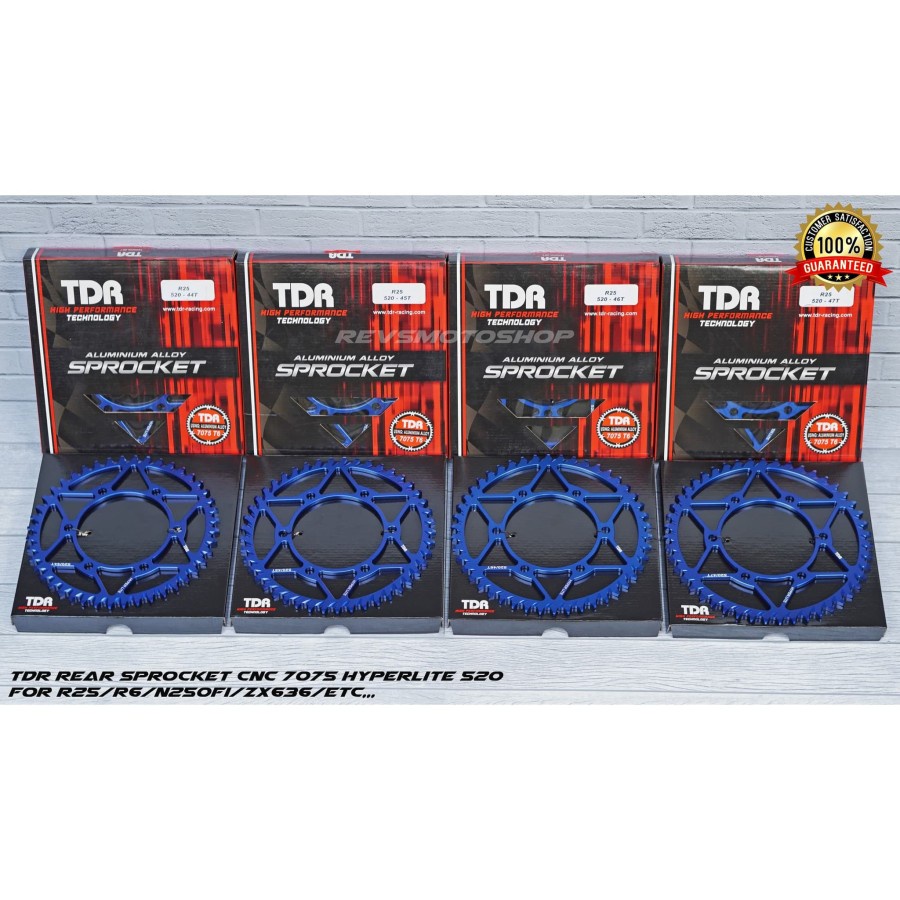 Jual GEAR BELAKANG TDR CNC 7075 Hyperlite 520 R25 / N250FI (44/45/46/47T) | Shopee Indonesia