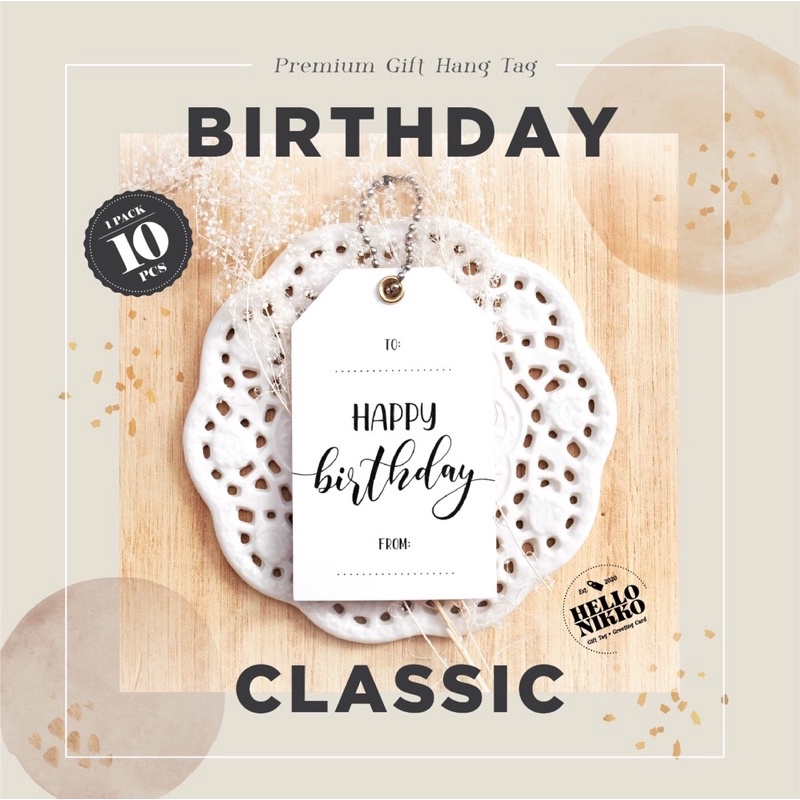 Jual Birthday Classic Gift tag - Hang tag kartu ucapan kado sticker ...