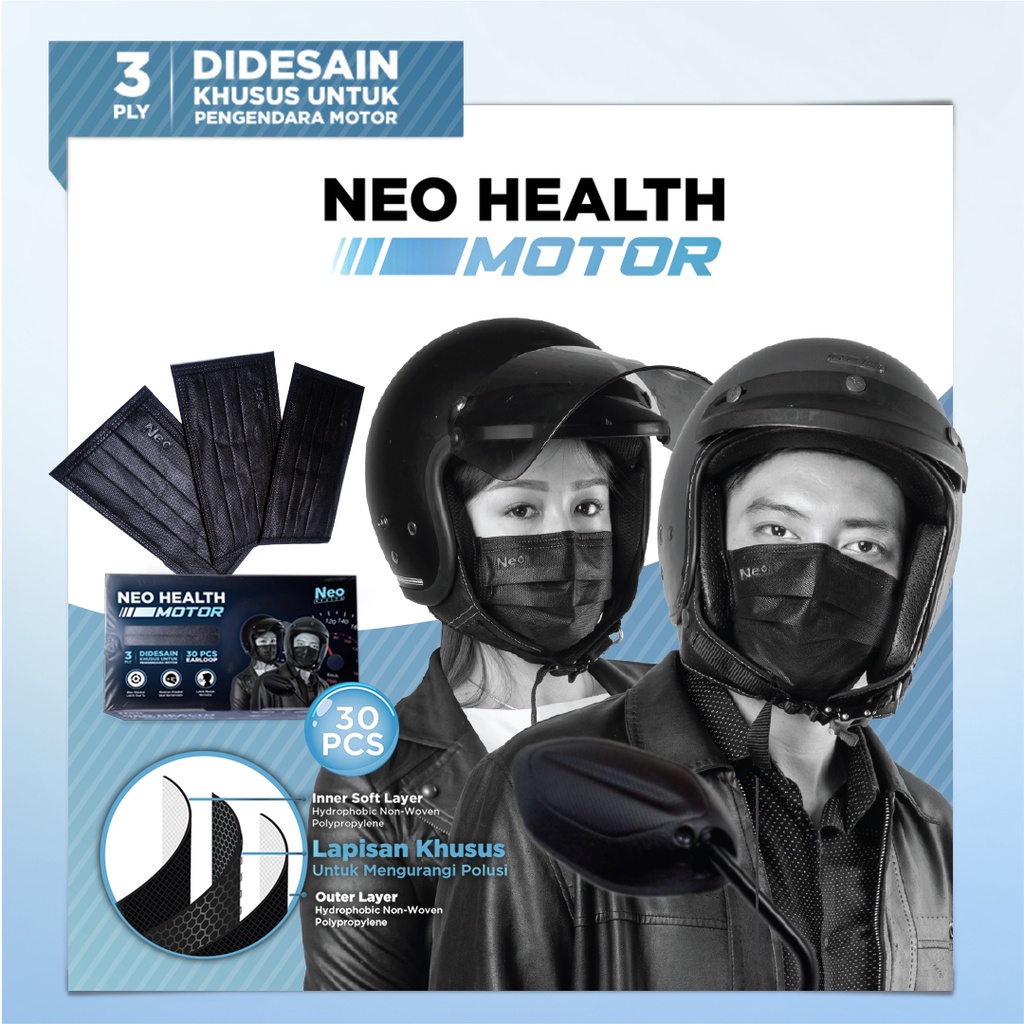 Jual Neo Health Motor Neo Earloop 3 Ply 1 Box isi 30pcs Masker Dengan ...