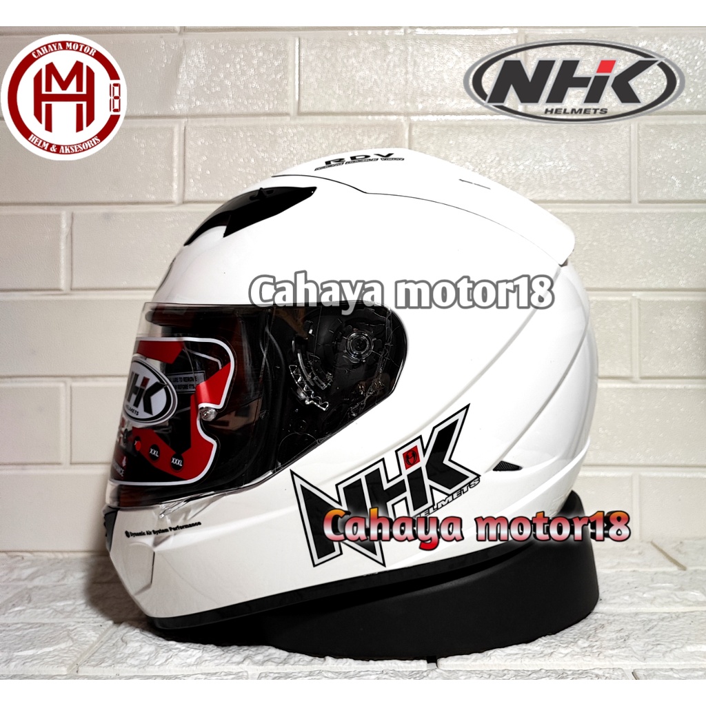 Jual HELM NHK GP1000 SOLID PUTIH POLOS|HELM NHK FULL FACE | Shopee ...