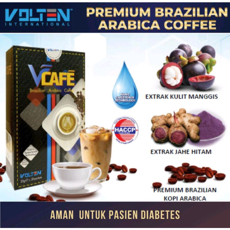 Jual Kopi Sehat, Vcafe | V CAFE VOLTEN | 1 Box (20 sachet) | Shopee ...