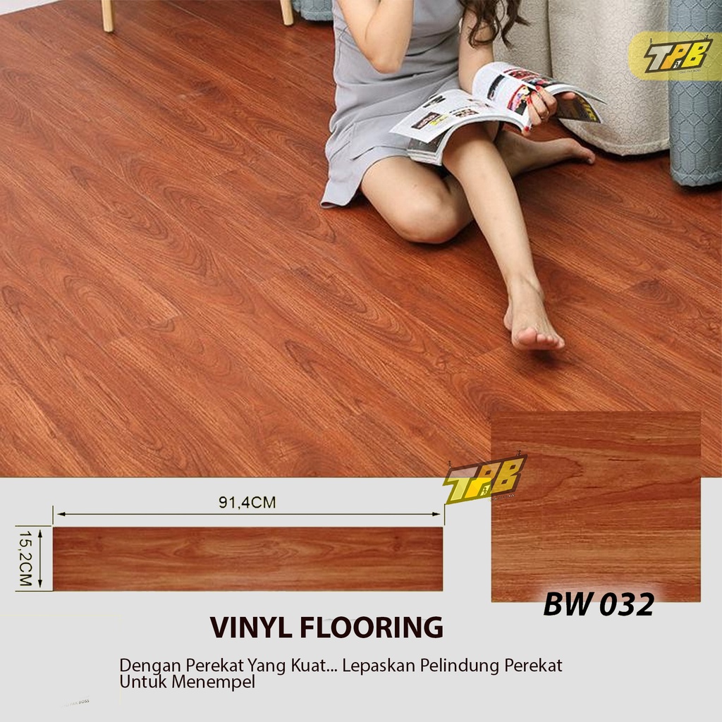 Jual PARKET VINYL LANTAI STIKER 91, 4 CM X 15,2 CM TEBAL 2 MM MOTIF KAYU DENGAN LEM | Shopee ...