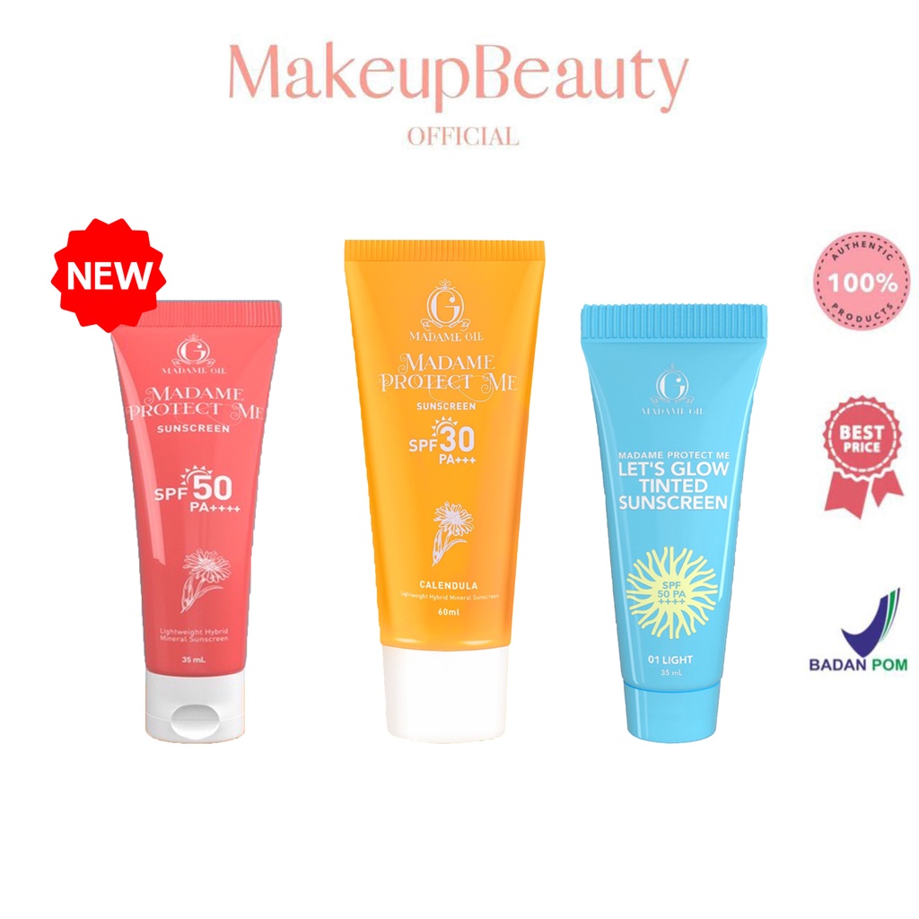 Jual MADAME GIE Madame Protect Me Sunscreen SPF 30 PA +++ 60g / SPF 50 PA ++++ 35g | Let's Glow ...