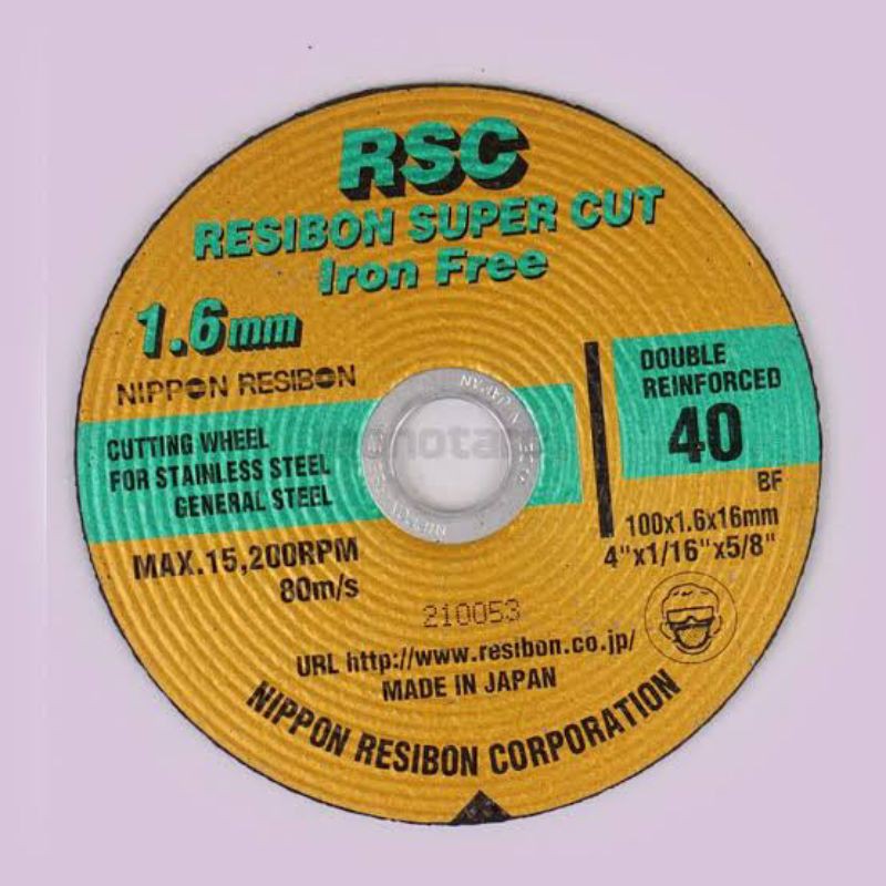 Jual Nippon Resibon RSC Super Cut Iron Free Batu Gerinda Potong Cutting ...