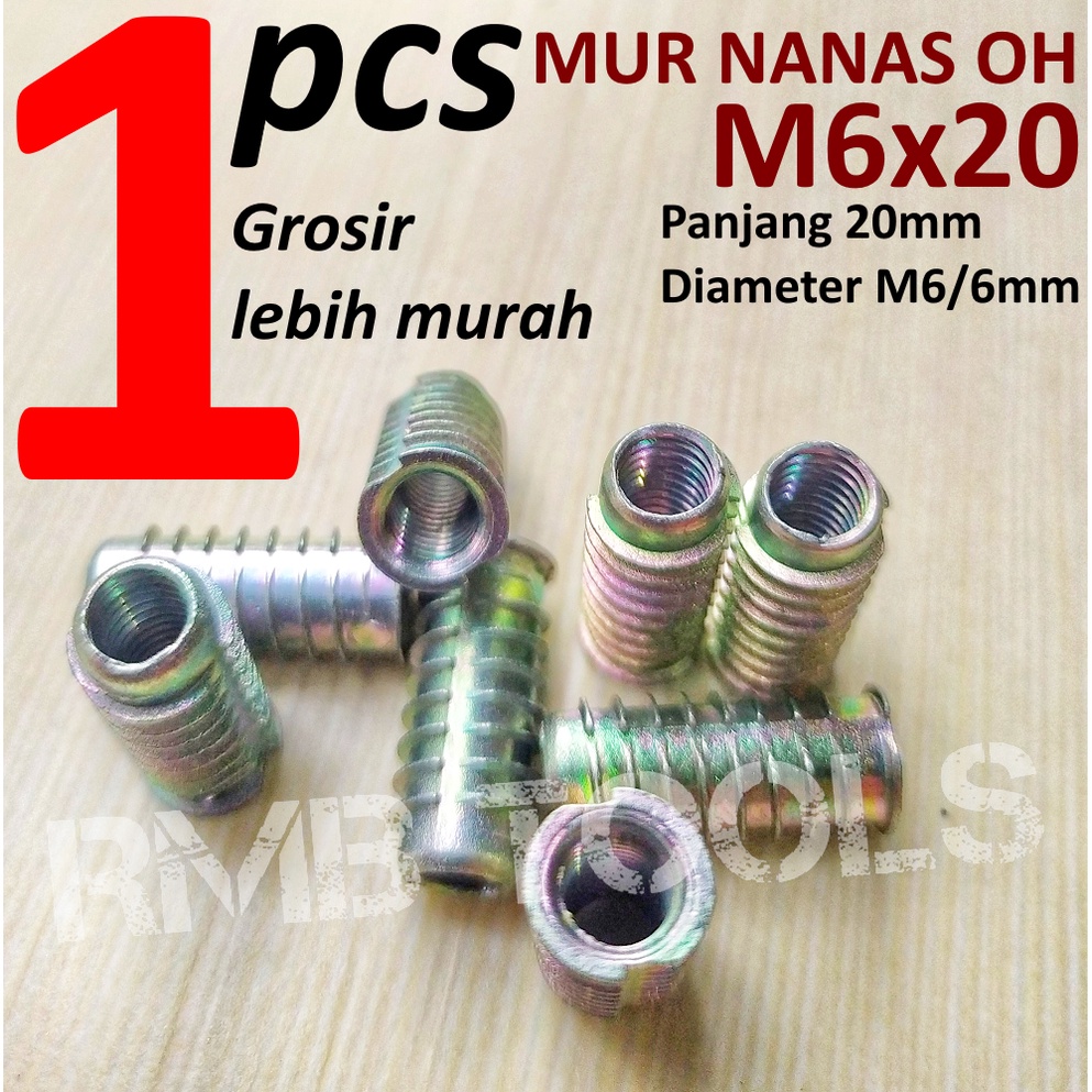 Jual MUR NANAS M6 x 20 TIPE OH / MUR KNOCKDOWN FURNITURE M6 / MUR ...