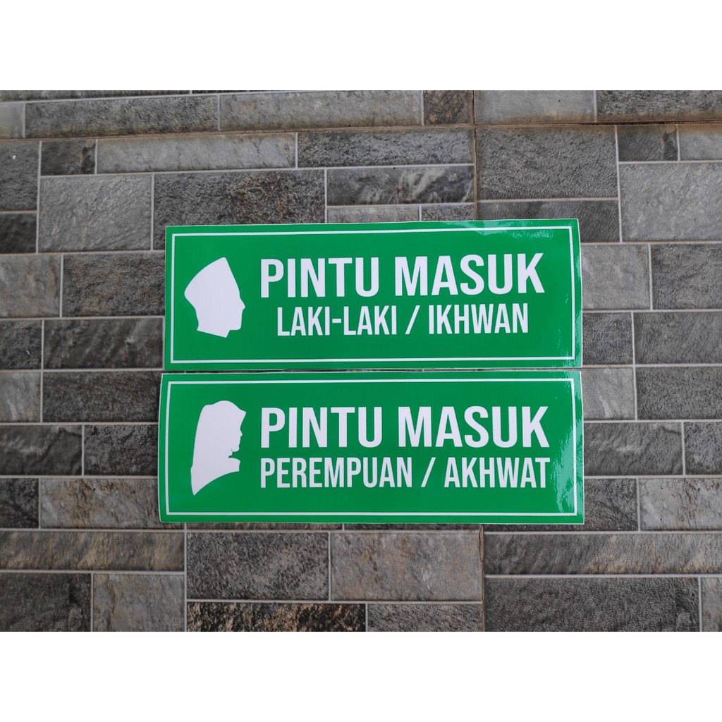 Jual Stiker Vinyl Pintu Masuk Pria Wanita Lokasi Sign Masjid Musholla ...