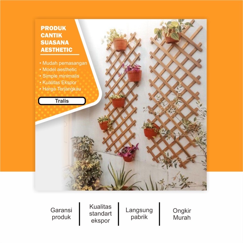 Jual Tralis tanaman rambat pot bunga dinding hiasan taman | Shopee ...