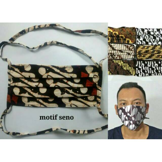Jual Masker Batik, Masker Tali Kain Motif Batik Seno Khas Solo & Motif ...