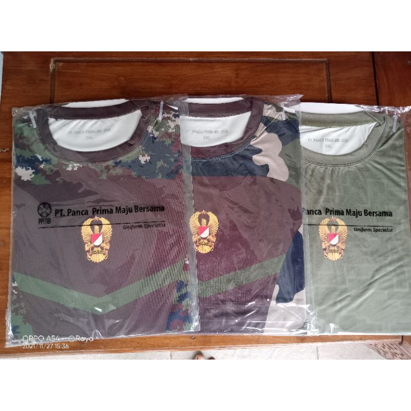 Jual KAOS LORENG KASAD. ORI 100% pembagian TNI AD. PT PANCA, kaos olahraga Dryfit, kaos GYM ...