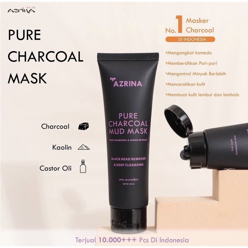 Jual Azrina Pure Charcoal Mud Mask (50ml) | Shopee Indonesia