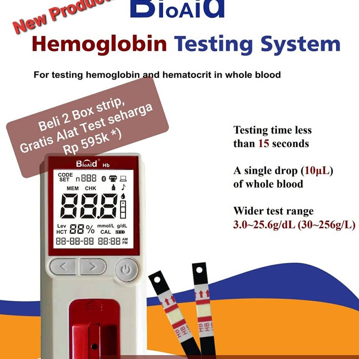 Jual Strip test Hb darah Bioaid HB Test Strip | Shopee Indonesia