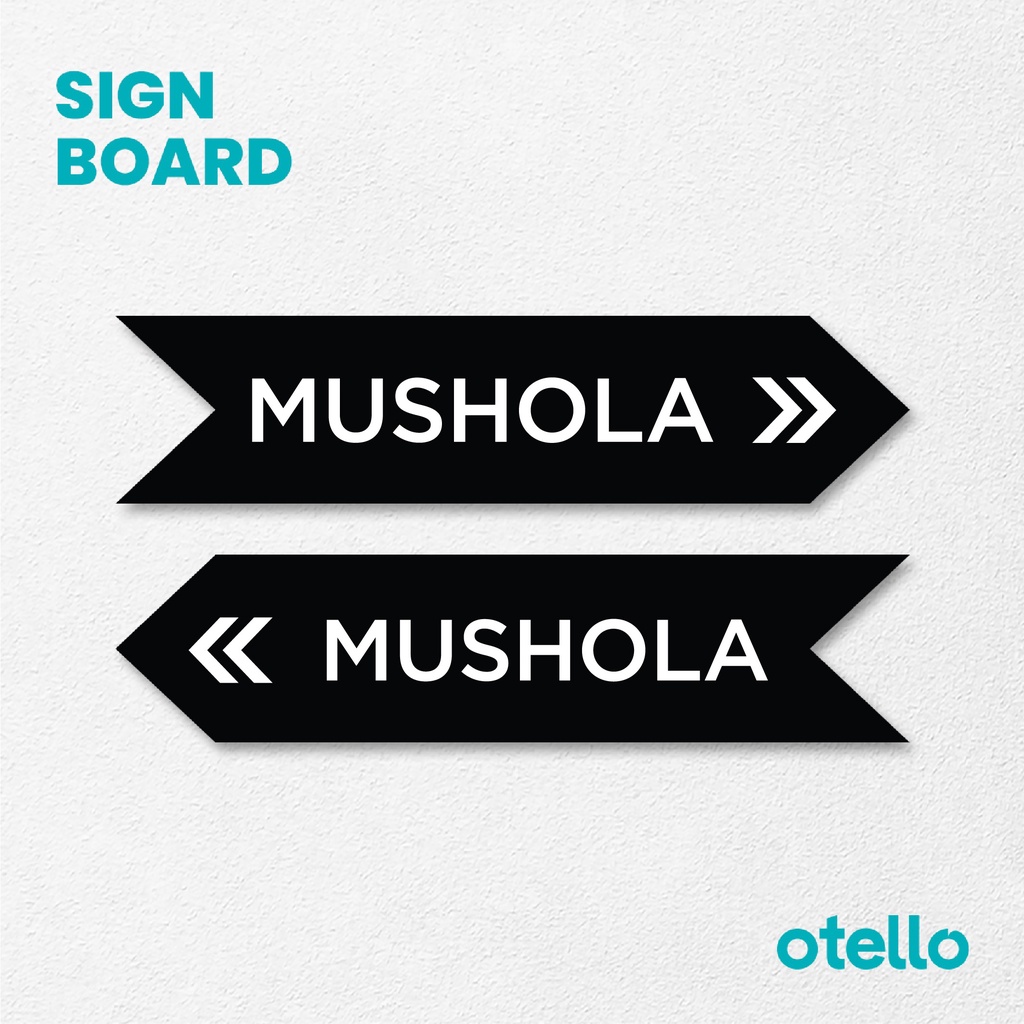 Jual Otello Signage Mushola Label Tulisan Arah Musholla Papan Akrilik ...