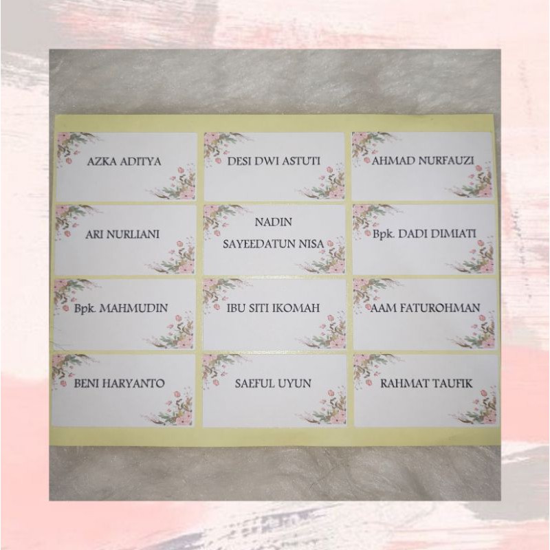 Jual ketik label nama (harga per nama) | Shopee Indonesia