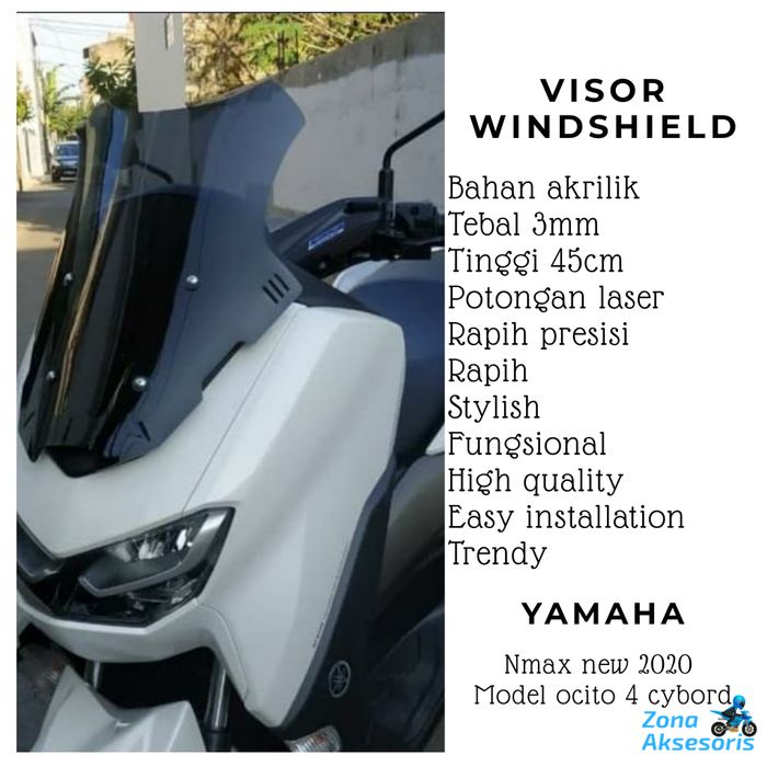 Jual ORIGINAL Visor windshield yamaha Nmax new 2020 ocito 4 cyborg ...