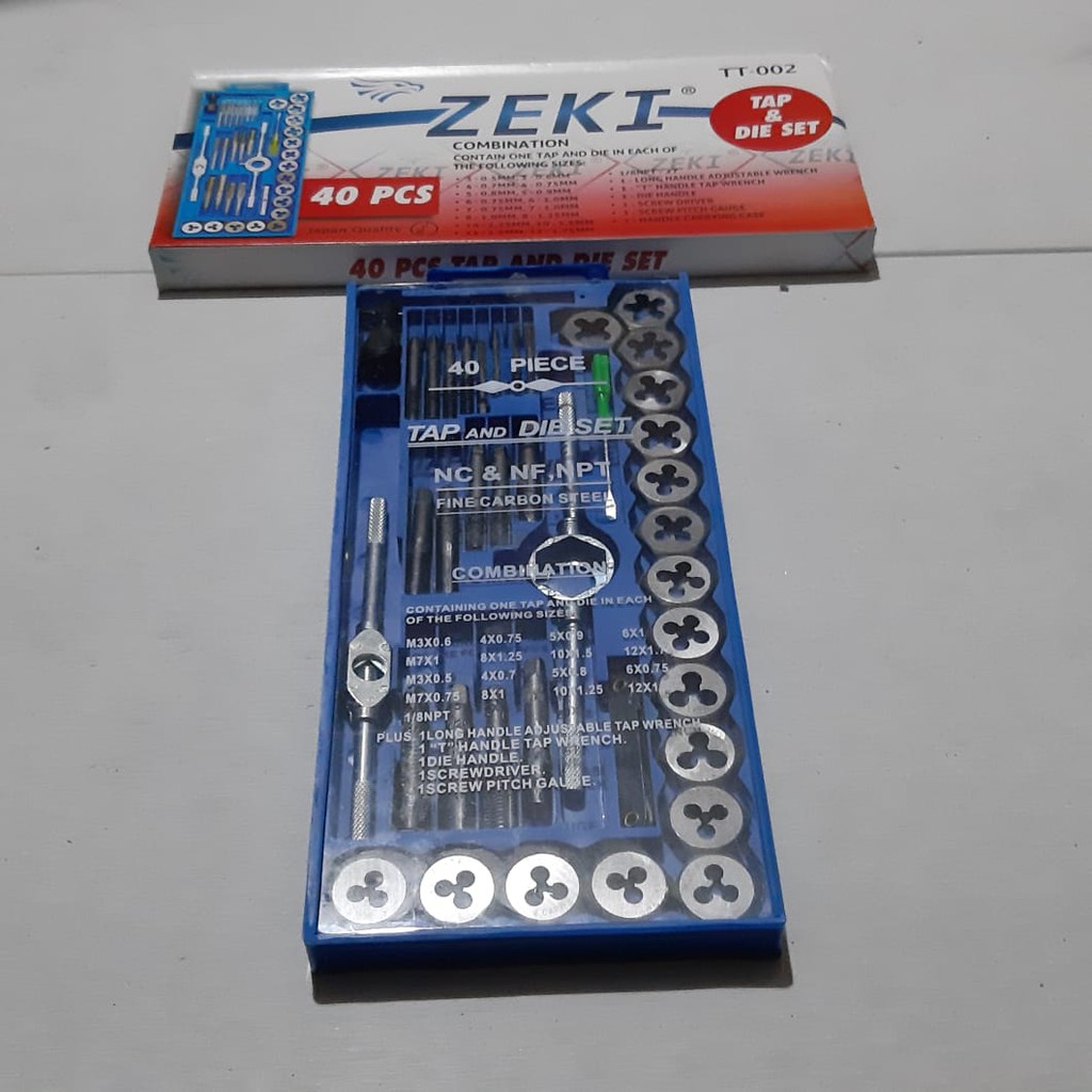 Jual MATA HAND TAP TAPS DIE DIES senai drat SET 40 PCS ZEKI | Shopee ...