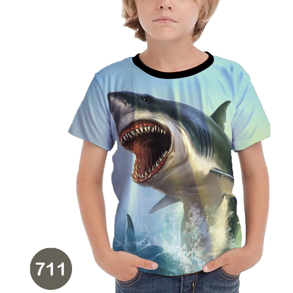 Jual Baju Ikan Hiu Kaos Anak Ikan Hiu Printing 3D #COWO-711 | Shopee ...