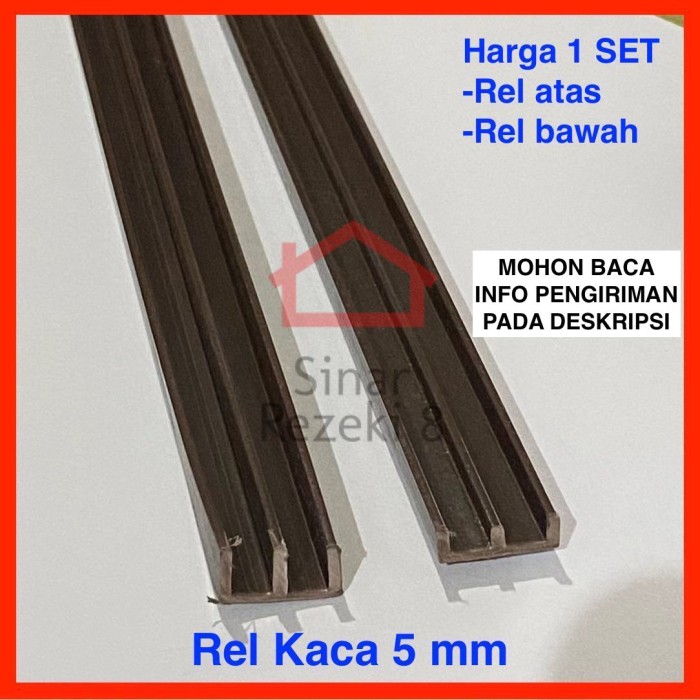 Jual Rel Kaca 5 mm Plastik / Sliding Coklat Pintu Lemari Geser M 2 ...
