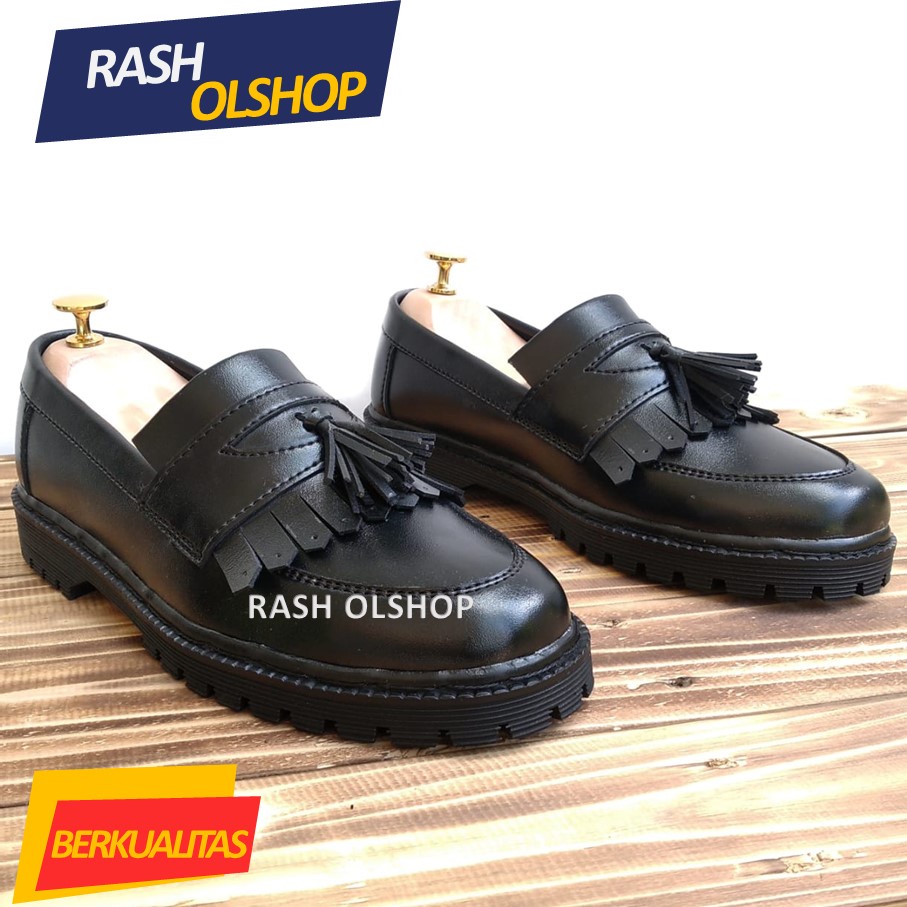 Jual Sepatu Dokmart penny Loafer Pria Full Black Orginal Land Brother ...
