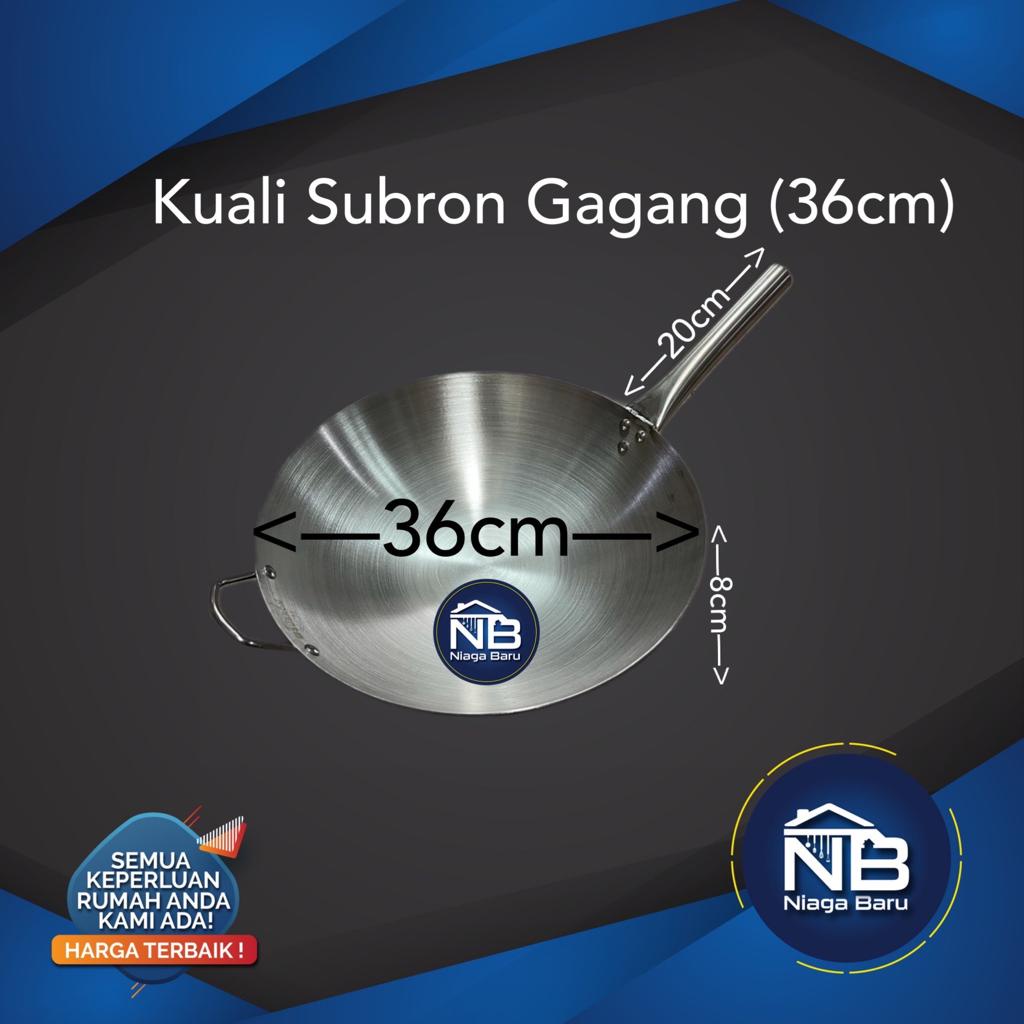 Jual Wajan Penggorengan 36cm Stainless Steel Gagang Tebal Wok Kuali Nasi Goreng | Shopee Indonesia