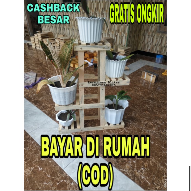 Jual RAK BUNGA SUSUN / RAK BUNGA 5 tingkat/ RAK SERBAGUNA KAYU / RAK ...