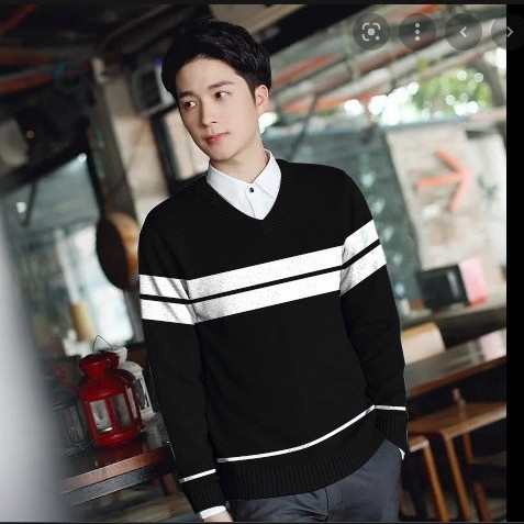 Jual Sweater Pria Keren Murah Switer Cowok Murah XXL Rajut V Neck ...
