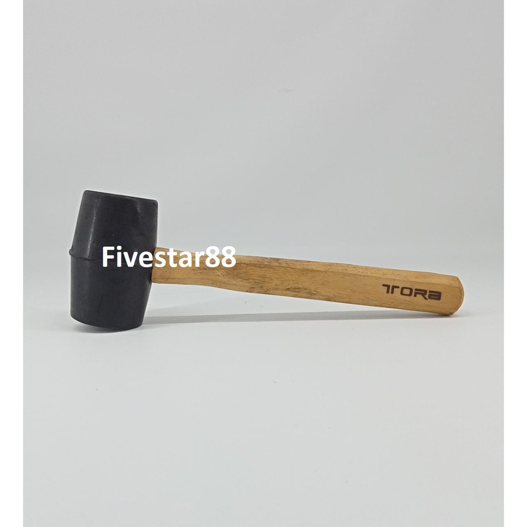 Jual Palu Karet Gagang Kayu Tora Rubber Hammer Wooden Hand 12OZ Wooden ...