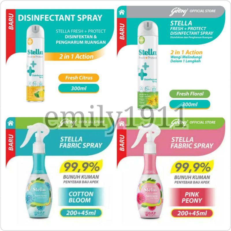 Jual Stella Fresh & Protect Fabric Spray Disinfectant / Aerosol ...