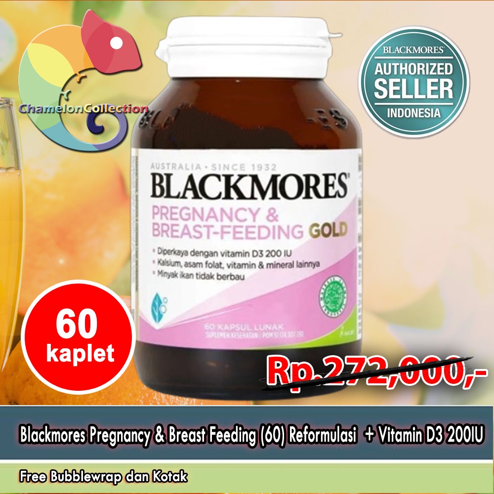 Jual Blackmores Pregnancy & Breast Feeding Gold (60) Reformulasi + Vit ...