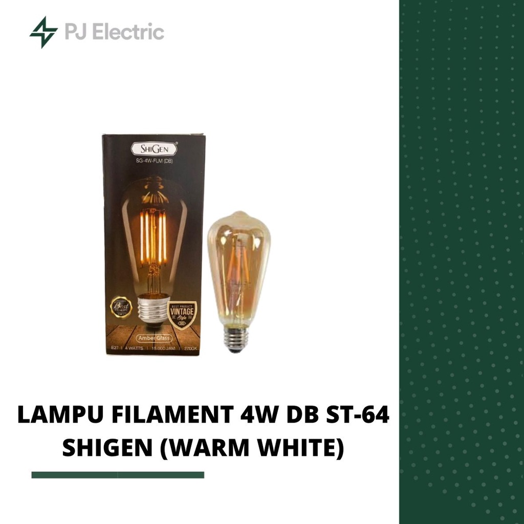 Jual LAMPU FILAMENT 4W DB ST-64 SHIGEN (WARM WHITE) | Shopee Indonesia