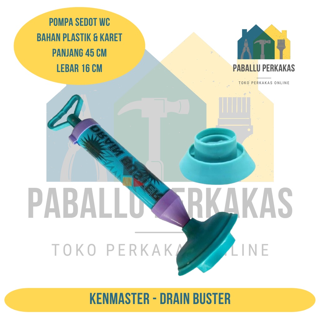 Jual KENMASTER Pompa Sedot Dorong WC/Drain Buster Anti Mampet Tersumbat ...