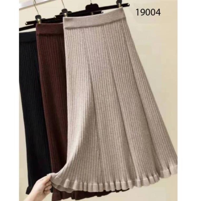 Jual Kemasan Baru.. Rok Rajut Panjang Bagian Bawah Kriwil | Rok Span ...
