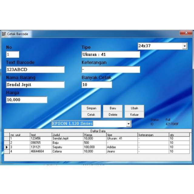 Jual Aplikasi data gudang atau stok gudang dan cetak barcode | Shopee ...
