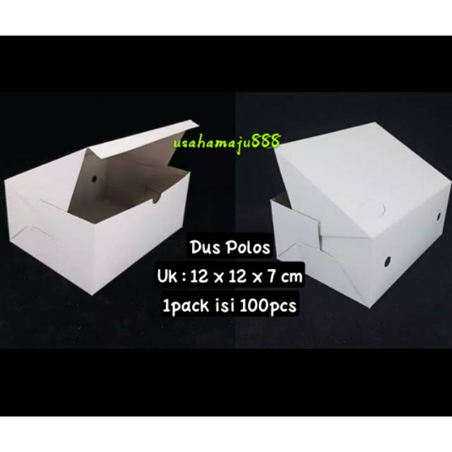 Jual Dus Polos Box Kotak Kue Snack 12x12 @100pcs | Shopee Indonesia
