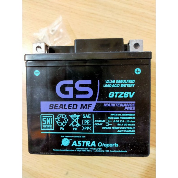 Jual AKI KERING GS ASTRA GTZ6V Vario 125 Vario 150 PCX | Shopee Indonesia