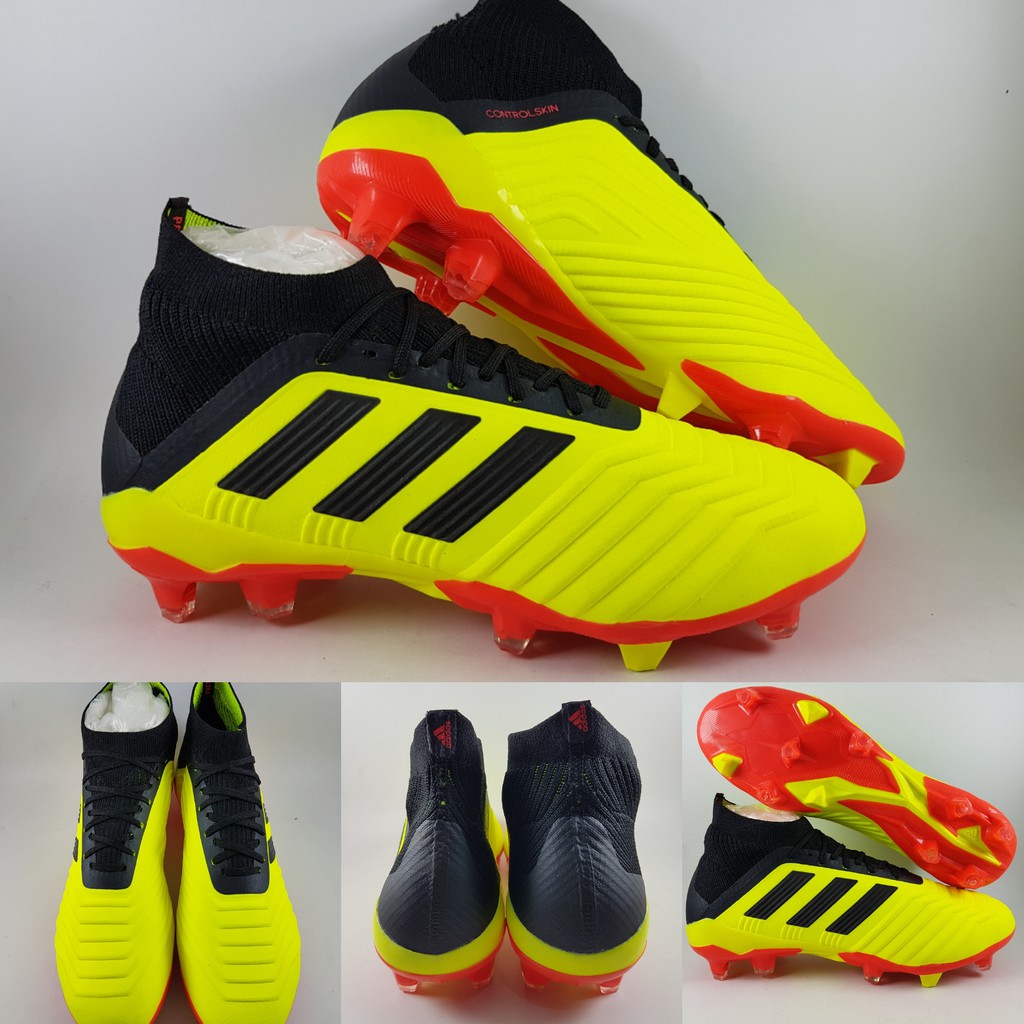 Jual Sepatu Sepakbola Adidas Predator 18.1 FG Soccer Solar Yellow Black ...