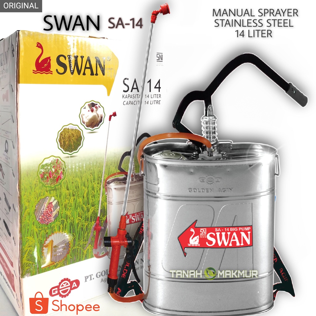 Jual SWAN TANGKI Stainless Steel Sprayer 14 Liter SA14 SA-14 SA17 14 ...
