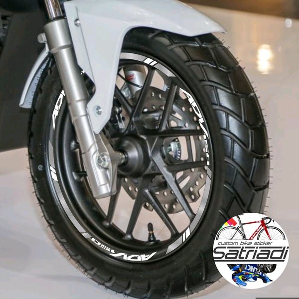 Jual Stiker Velg Sticker Motor Decal Honda ADV 150 merah dan Putih ring ...