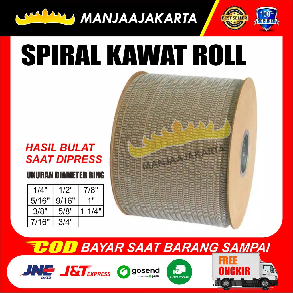 Jual SPIRAL KAWAT ROLL 3/8 PUTIH RADIANCE RING KAWAT NOMOR 6 JILID ...