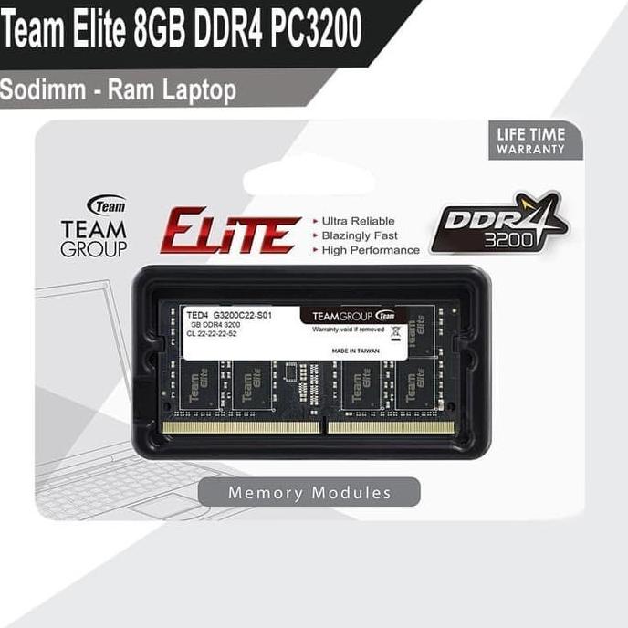 Jual Team Elite 8GB DDR4 PC 3200 Sodimm - Memory Ram Laptop | Shopee ...