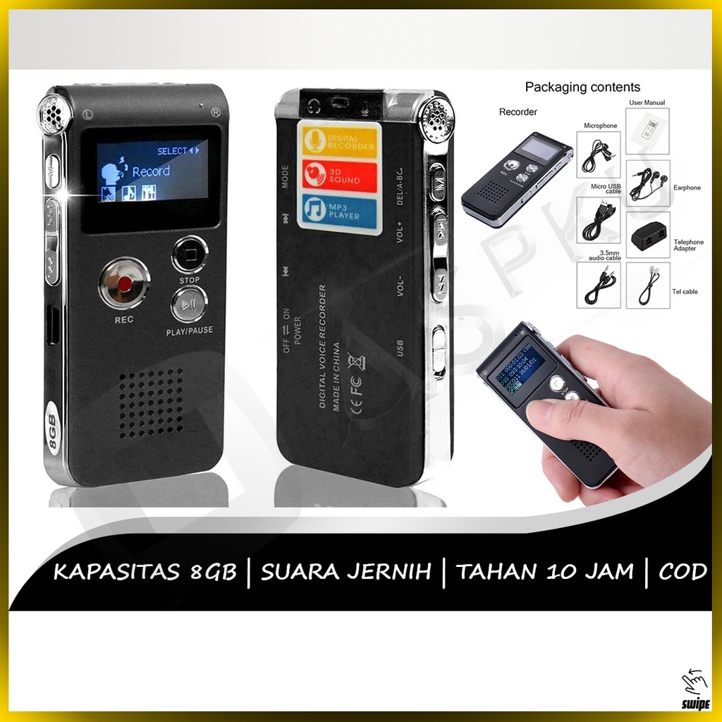 Jual Premium Digital Voice Recorder Portable Multi Fungsi Mp3 Player ...