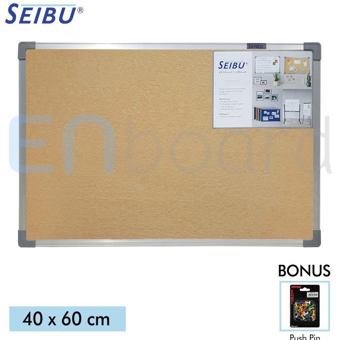Jual Softboard Cork Pin Board / Papan Mading Gantung Seibu 40 x 60 cm ...