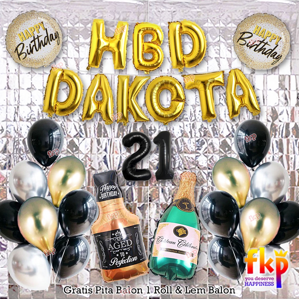 Jual FUN KIDS PARTY Paket Dekorasi Ulang Tahun Dewasa Tema Gold Hitam ...