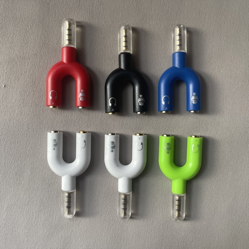 Jual Audio Spliter U / Jack Audio Y Spliter U AUX 3.5 mm Ke Audio ...