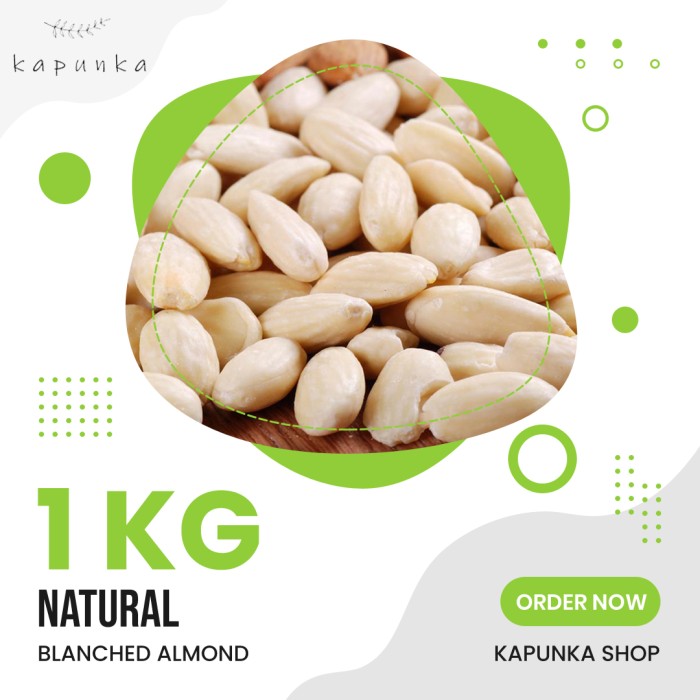 Jual Kacang Almond Mentah Kupas kulit ari 1kg | Shopee Indonesia