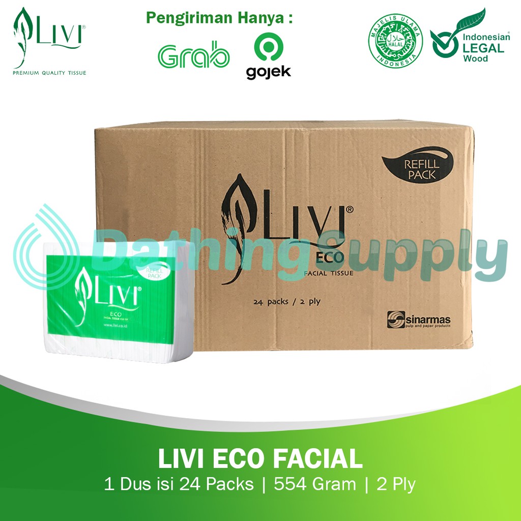 Jual GROSIR 1 DUS Tissue Livi Facial 600 Sheet / Tisu Wajah 554 gram ...