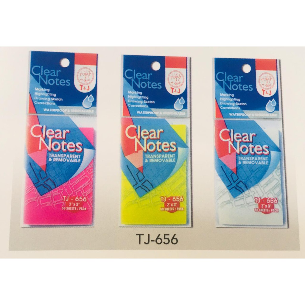 Jual T&J Labels CLEAR NOTES TJ 656 (YELLOW, PINK, WHITE) | Shopee Indonesia
