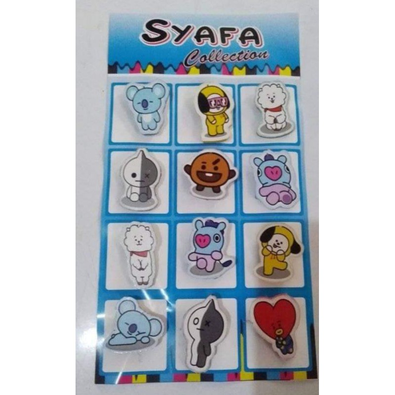 Jual pin bros arkelik bts 1 lembar isi12 pcs | Shopee Indonesia